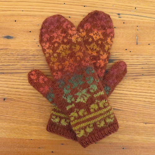 Ravelry: Falling Leaves Mittens pattern by Kathy Lewinski