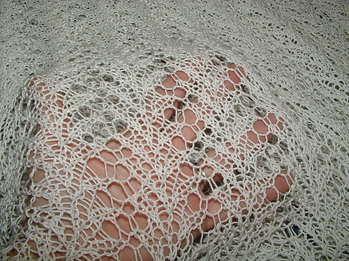 Ravelry: Snowy Feather Lace Cape pattern by Wendy Harbaugh