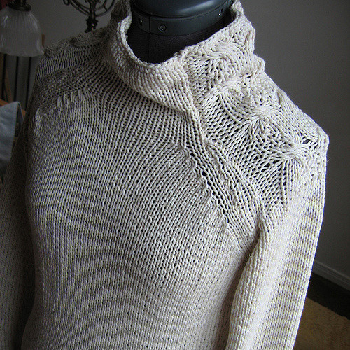 Ravelry: #25 Cabled Raglan Pullover pattern by Adrienne Vittadini