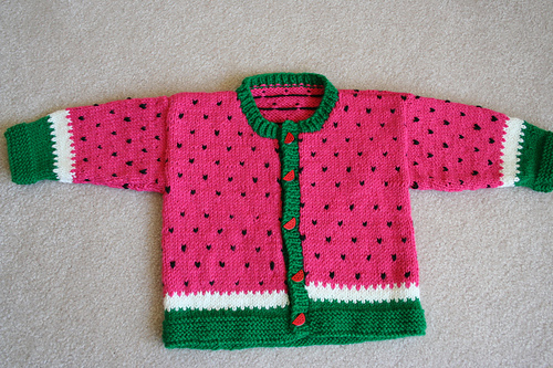 Ravelry: Watermelon Wedge Hat & Cardigan Sweater pattern by Lisa McFetridge