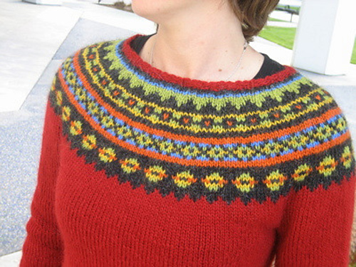 My first color work sweater! Very happy with it! : r/knitting