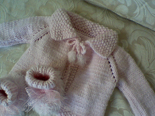 Ravelry: Pretty in Pink Knit Jacket and Booties pattern by Lion Brand Yarn