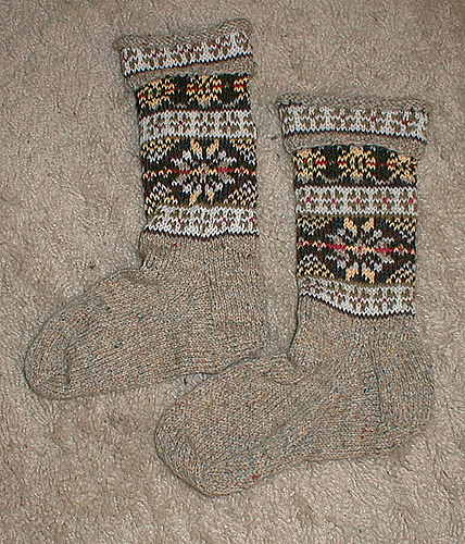 Ravelry: Heathered Fair Isle Socks pattern by Petrea Noyes