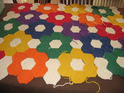 Ravelry: Knitted Hexagon Blankie pattern by Vicki Mikulak