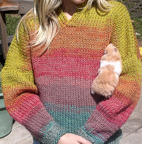 Ravelry: Momma T rainbow sweater pattern by Renate Haeckler