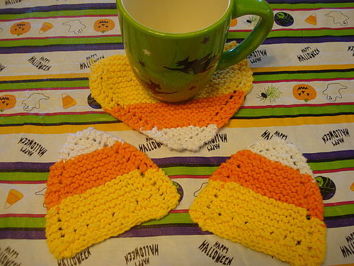 Ravelry: Candy Corn Mug Rug pattern by Maile Mauch