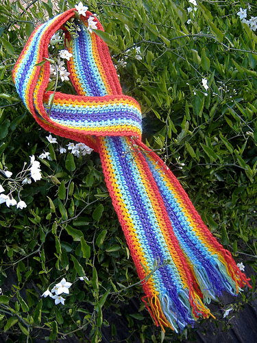 Ravelry: rainbow scarf pattern by sharon maher
