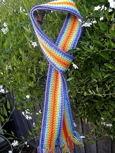 Ravelry: rainbow scarf pattern by sharon maher