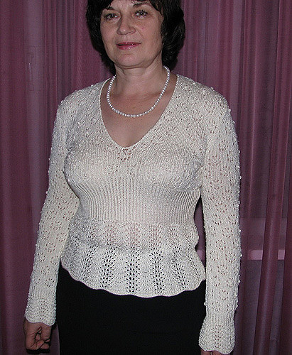Ravelry: White sweater pattern by Sabrina Magazine