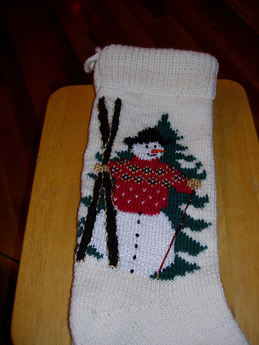 Ravelry: Skiman Christmas Stocking Kit pattern by Elegant Heirlooms