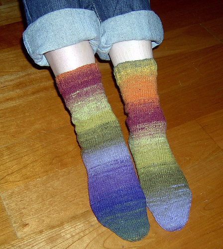 Ravelry: Plain & Simple Top Down Sock pattern by Kate Atherley