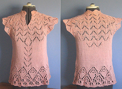 Ravelry: Aran Weight Lace Shell pattern by Michelle Ciccariello