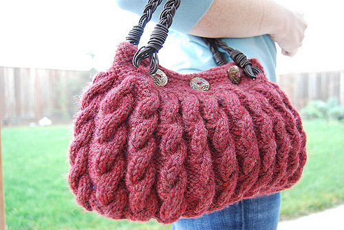 Ravelry: 98-54 Bag with cable pattern pattern by DROPS design