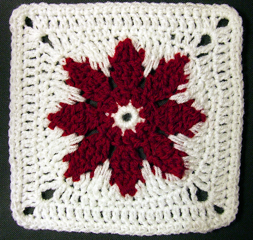 Ravelry: Grannie's Red Flower Square pattern by Melanie Stiles