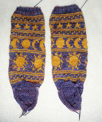 Ravelry: Sun & Moon Socks pattern by SJ Griffin