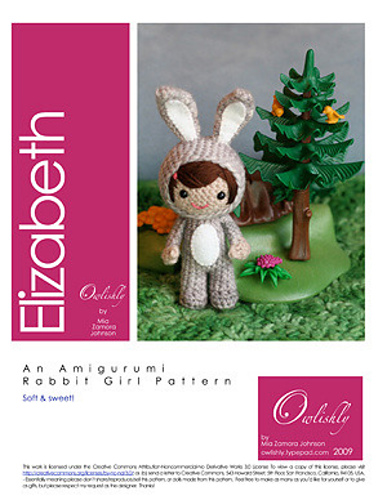 Ravelry: Elizabeth in a rabbit costume pattern by Mia Zamora Johnson