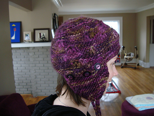 Ravelry: Drop Stitch Hat with Button-On Ear Flaps pattern by Sami Kaplan