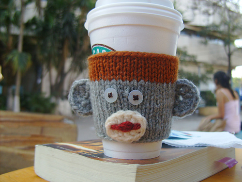 Ravelry: George - Sock Monkey Cup Cozy pattern by Alejandra Quiroz