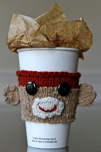 Ravelry: George - Sock Monkey Cup Cozy pattern by Alejandra Quiroz
