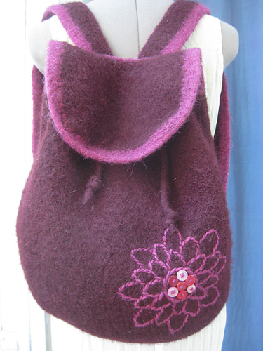 Ravelry: Embroidered Felted Backpack pattern by Julie Armstrong Holetz