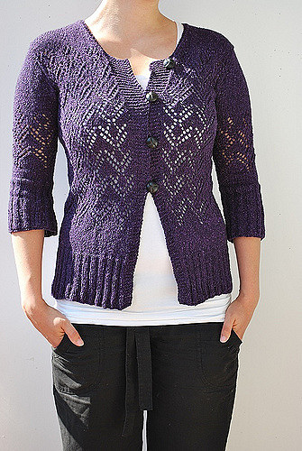 Ravelry: 95-21 Cardigan knitted in lace pattern pattern by DROPS design