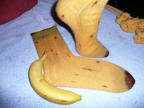Ravelry: bridorangi's musa sockii (Bananensocken) (banana socks)