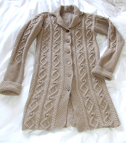 Ravelry: Moss Stitch & Cable Coat pattern by Debbie Bliss