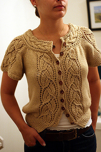 Ravelry: #99 Flutter-Sleeved Blousy Lace Cardigan pattern by SweaterBabe