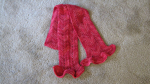 Ravelry: Ruffled Chevron Scarf pattern by Karen Caron