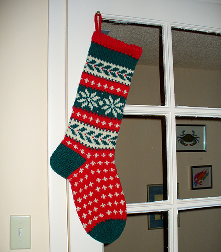 Ravelry: Snowflake Christmas Stocking pattern by Candide Yarns