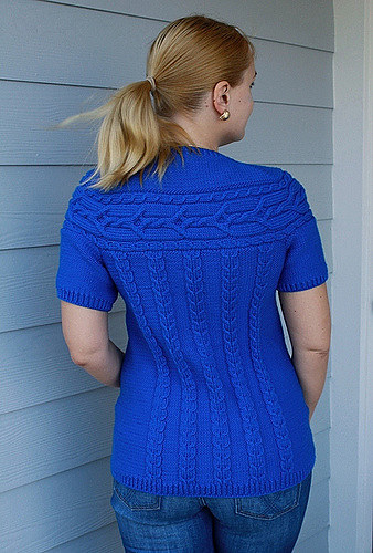 Ravelry: Cardigan with Cabled Yoke pattern by Patons