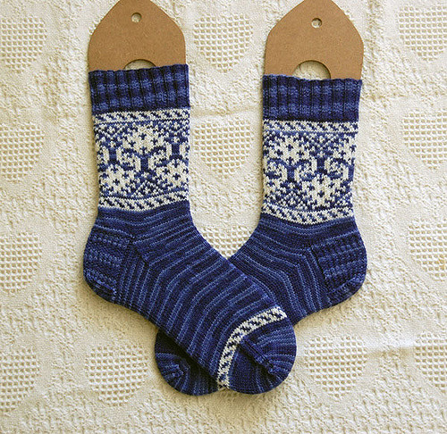 Ravelry: Delft Blue Socks pattern by Mairi McKissock