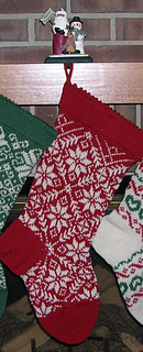 Ravelry: Snowflake Christmas Stocking pattern by Stacey Ross