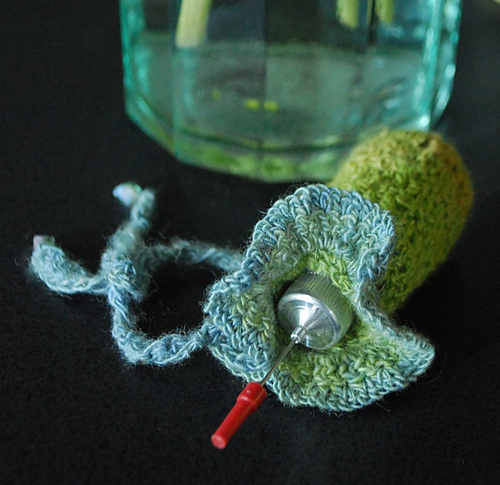 Ravelry: Crocheted Spinning Wheel Oil Bag pattern by Lynne Vogel