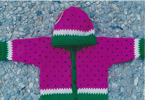 Ravelry: Watermelon Wedge Hat & Cardigan Sweater pattern by Lisa McFetridge