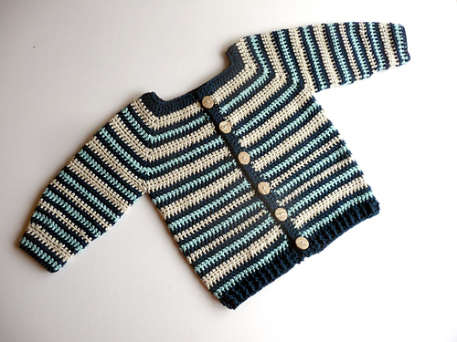 Ravelry: Striped Yoke Cardigan pattern by Linda Permann