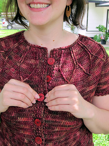 Ravelry: Piped Petals Cardigan pattern by Linda Permann