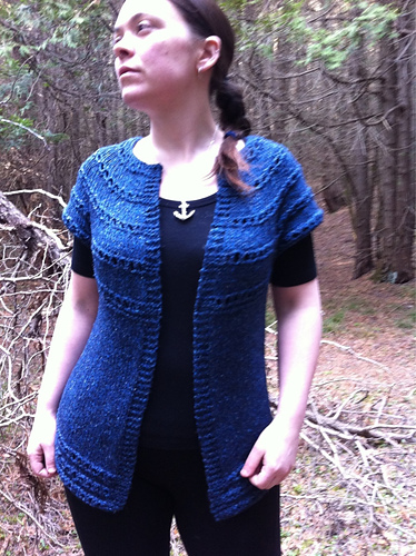 Ravelry: Grommet Eyelet Ridge Cardi Vest pattern by Ash Kearns