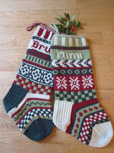 Ravelry: Holly & Snowflake Stocking pattern by Mimi Kezer