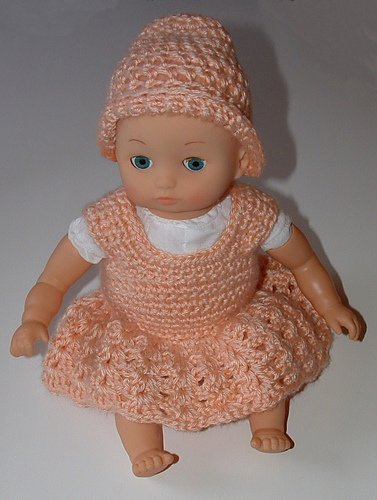 Ravelry: 14-Inch Baby Doll Dress & Hat pattern by Cindy RecycleCindy