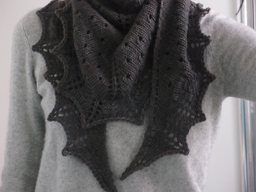 I finally did it! I finished the Black Death shawl! : r/knitting