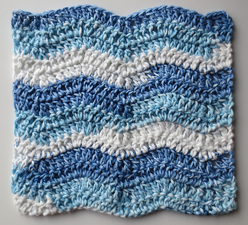 Ravelry: Wavy Ripple Crocheted Dishcloth pattern by Cindy RecycleCindy