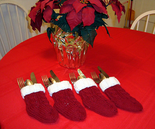 Ravelry: Christmas Stocking Silverware Holder pattern by Kim Haibeck