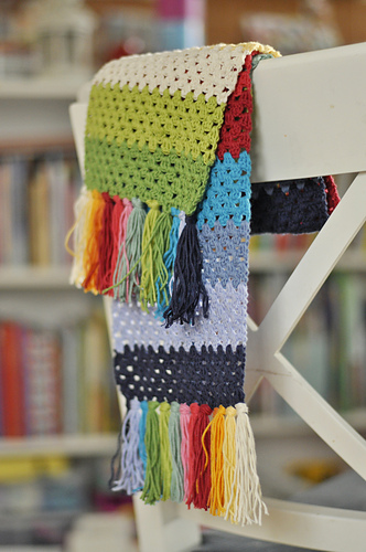 Ravelry: Colourful cotton scarf pattern by Maris Milos