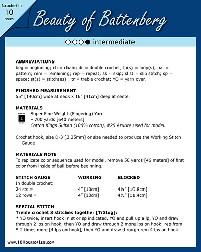 Ravelry: Beauty of Battenberg pattern by 10 Hours or Less