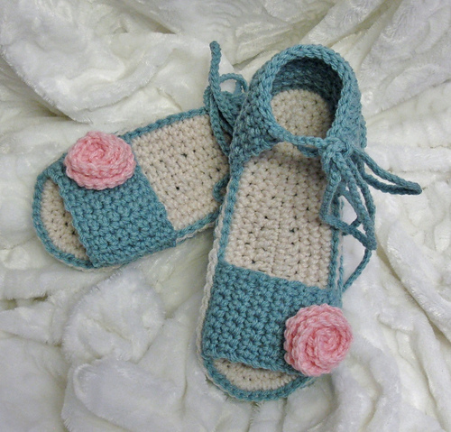 Ravelry: 61-Ankle Tie Sandals / Sandales pattern by 3petitesmailles