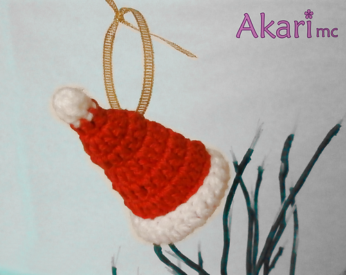 Ravelry: Christmas tree Santa hat ornament_ M09 pattern by Melissa Flores