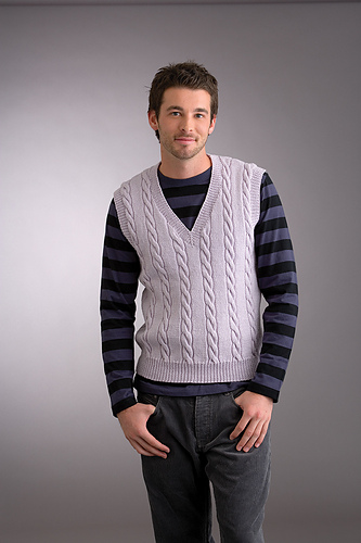 Ravelry: #17 Men's Cable Vee Neck Vest pattern by Patons Australia