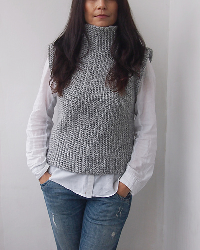 Ravelry: Knit look ribbed vest sweater pattern by Ana D