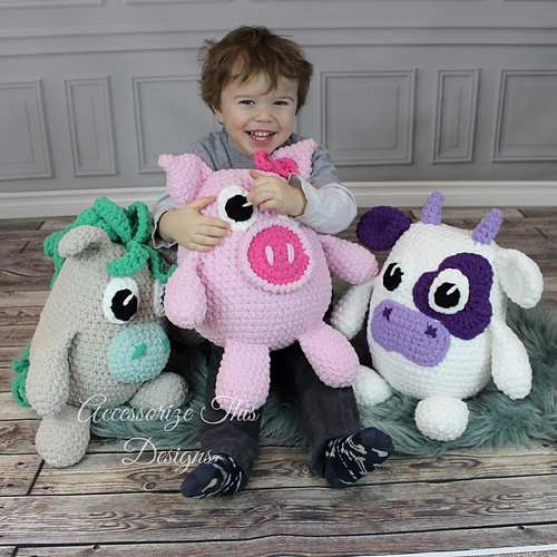 Ravelry: "Darla" the Cow Critter Cuddler pattern by Darling Maple Designs